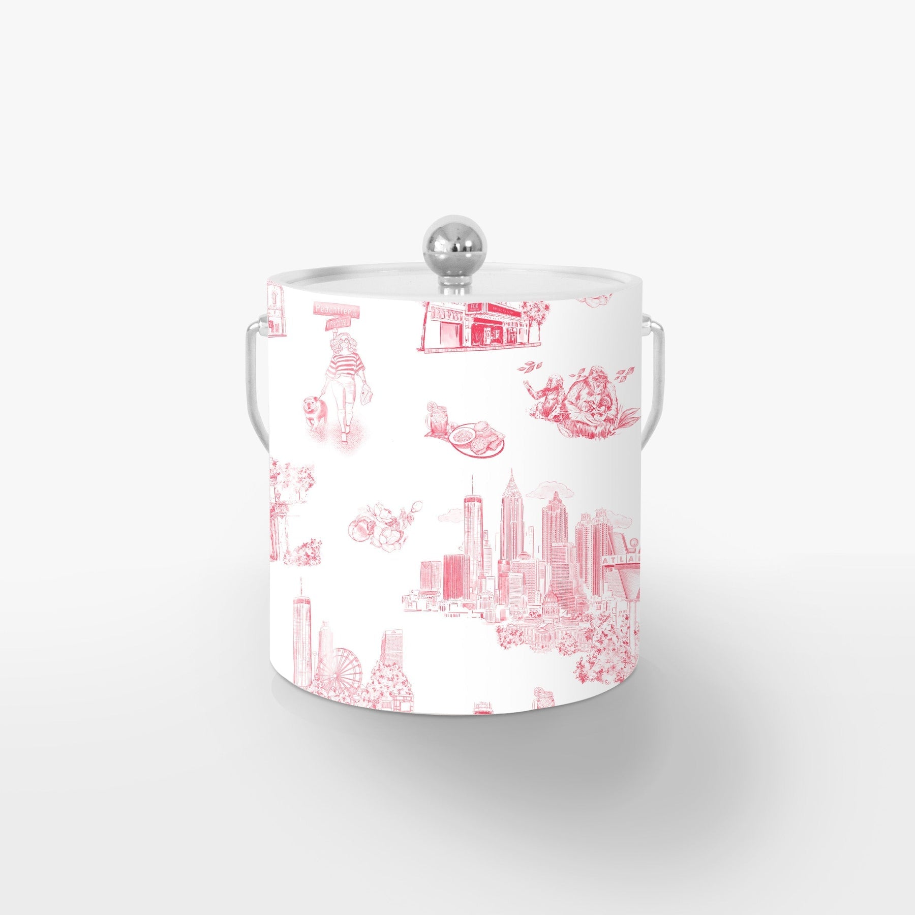 Atlanta Toile Ice Bucket (Silver/Red) – Odd McLean